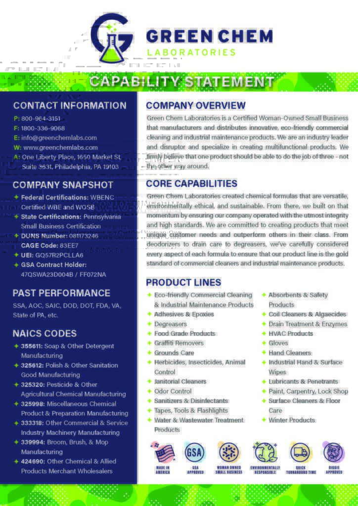 Capability Statement - Green Chem Laboratories