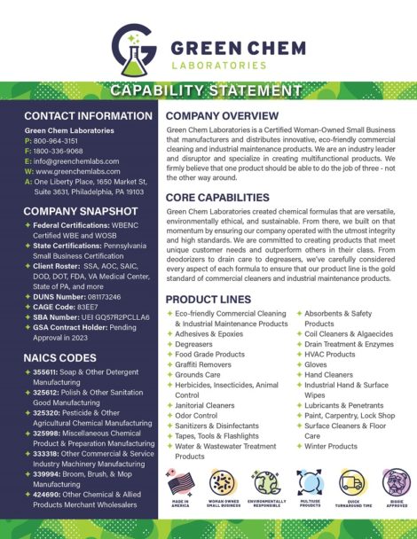 Capability Statement - Green Chem Laboratories