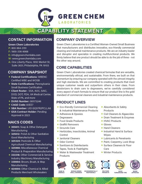 Capability Statement - Green Chem Laboratories